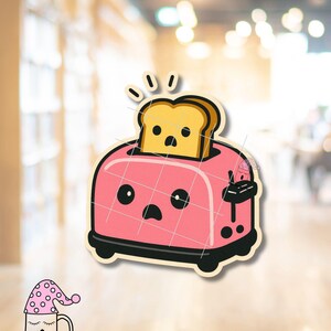 Cute Toast and Toaster STICKER for Laptops Notebooks Desks Journals ...