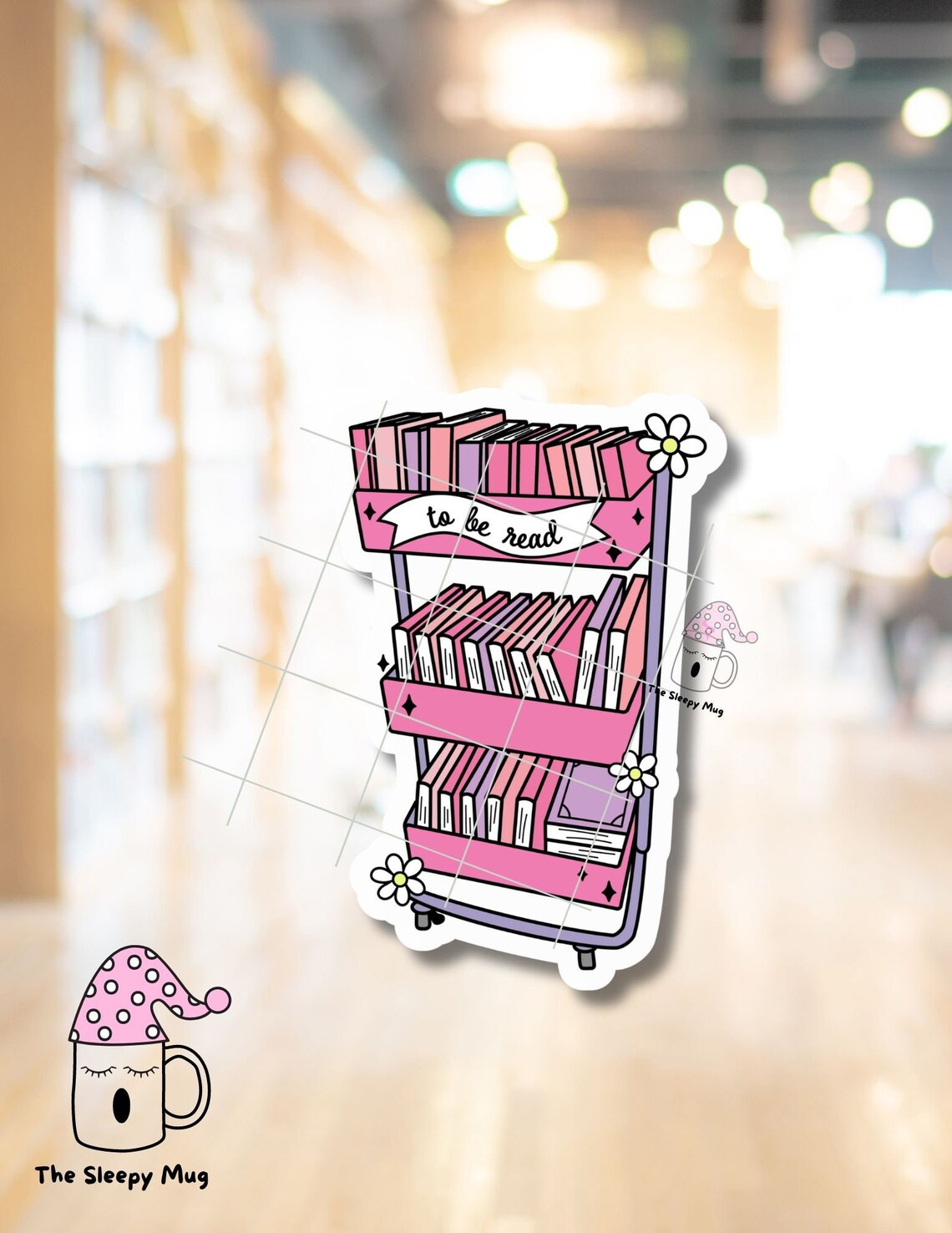 Pink to Be Read Cart Sticker: Book Lover Gift - Etsy