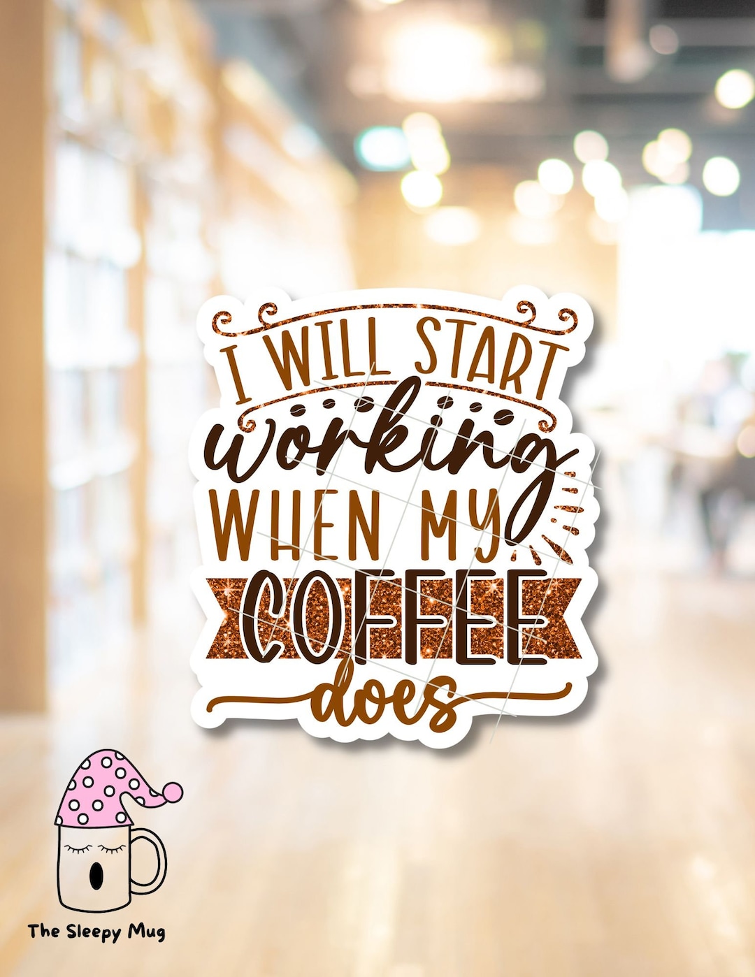 I Will Start Working When My Coffee Does Sticker Funny - Etsy