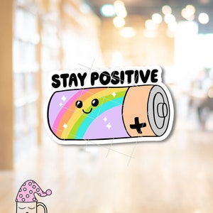 Stay Positive Battery Sticker Motivational Mental Health Self - Etsy
