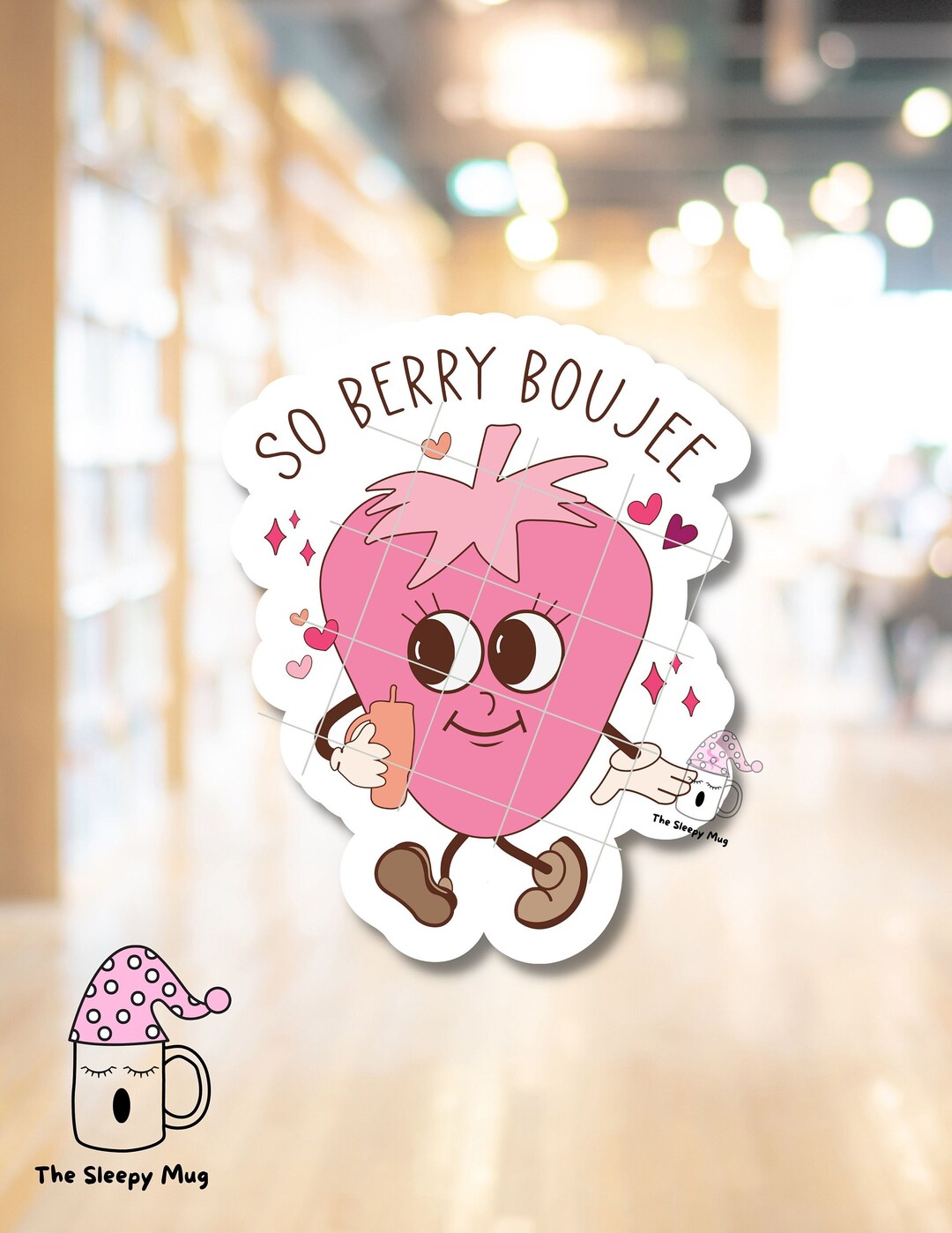So Berry Boujee STICKER Inspirational Motivational Pink Strawberry ...
