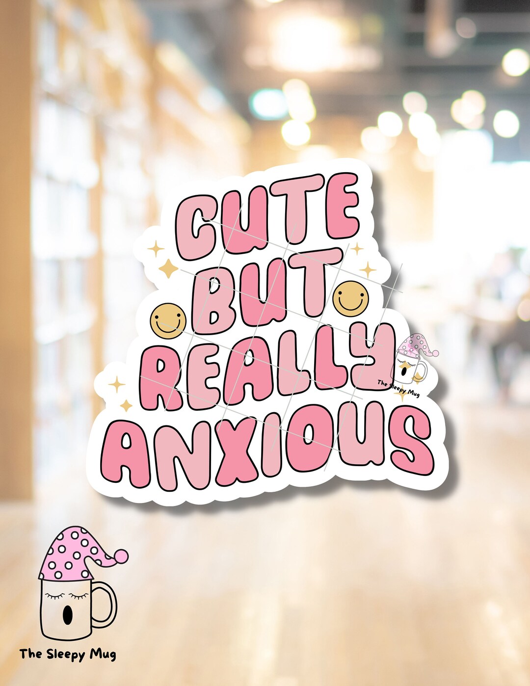 Cute but Really Anxious STICKER Motivational Mental Health Self Care ...