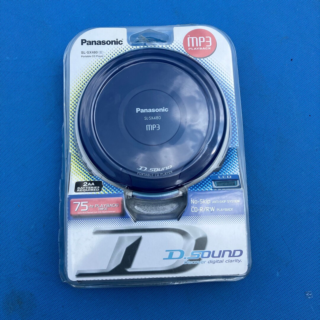 Panasonic Blue CD Player Portable MP3 No Skip SL-SX480 Sealed NOS - Etsy