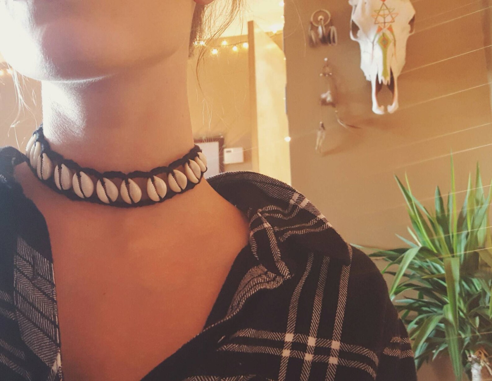 Cowrie Shell Choker Black | Etsy