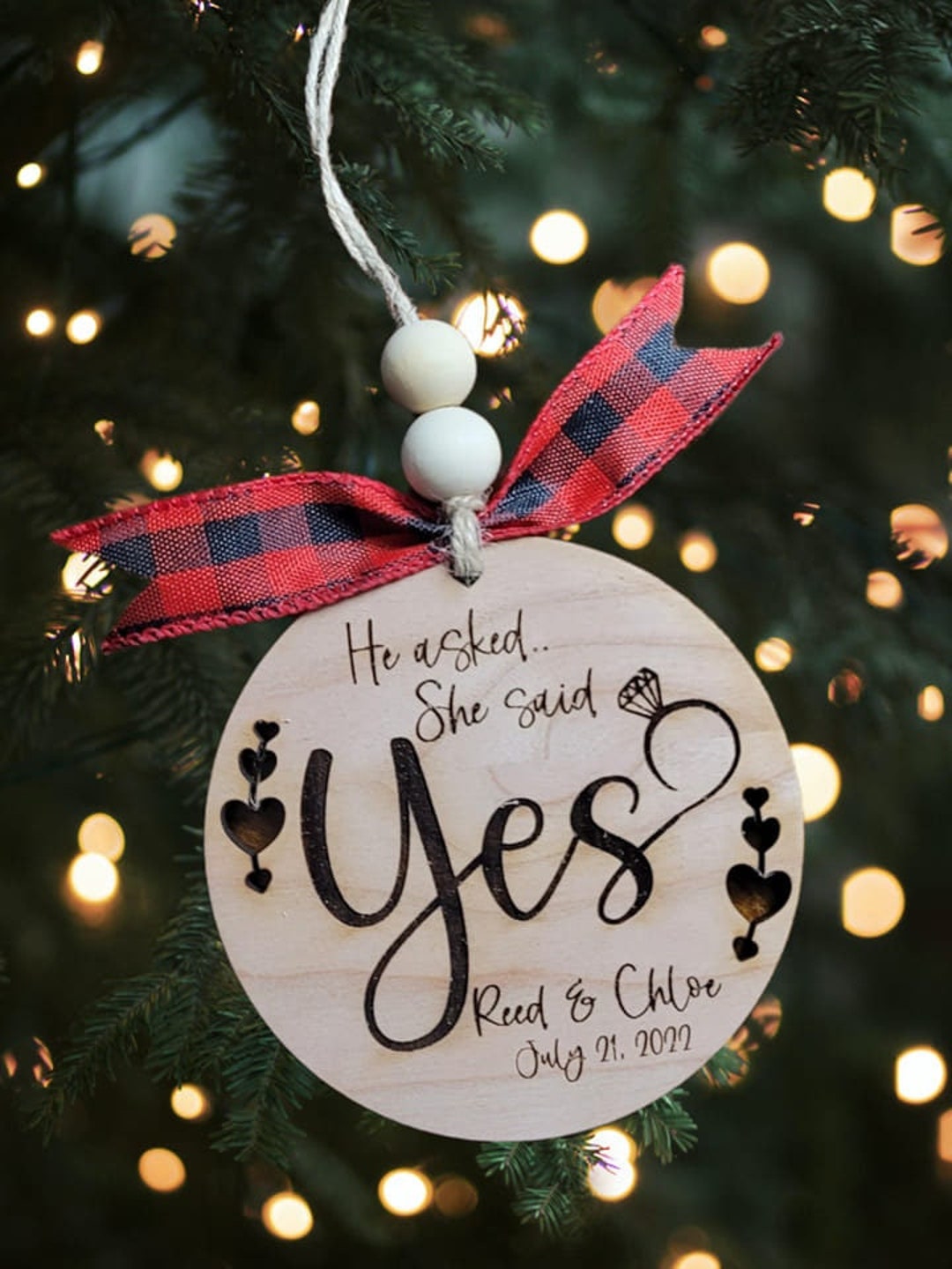 He Asked She Said Yes, DIGITAL FILE, Ornament, Christmas, SVG, Laser ...