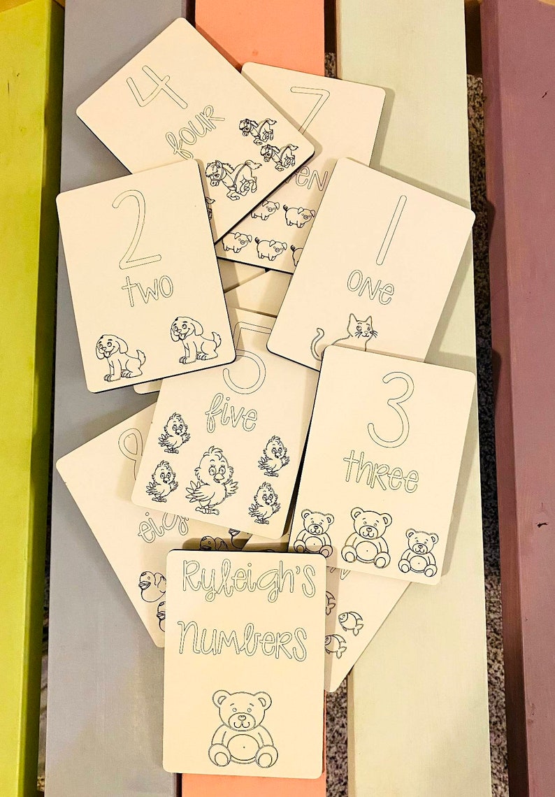 Number Flashcards Numbers Educational Preschool SVG Laser - Etsy