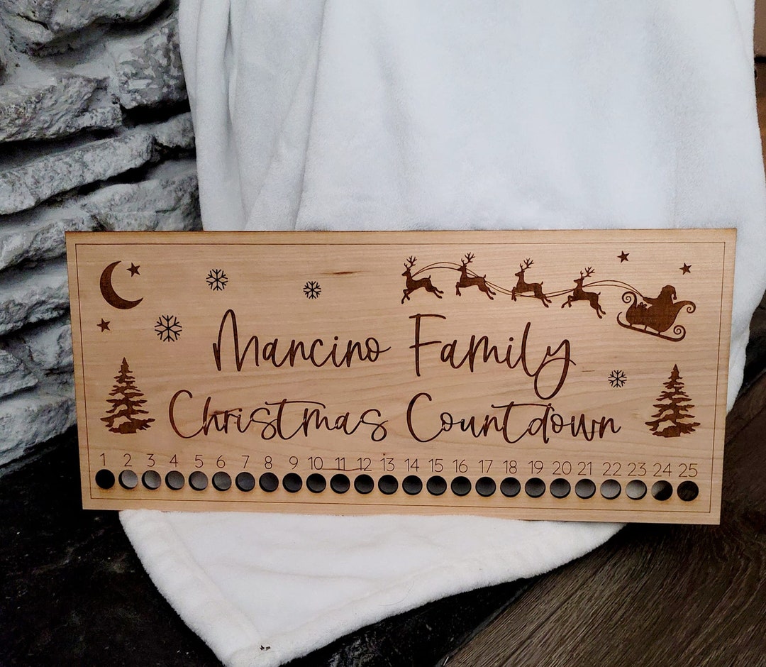 Laser Cut Christmas Countdown Sign SVG File (digital File) - Etsy
