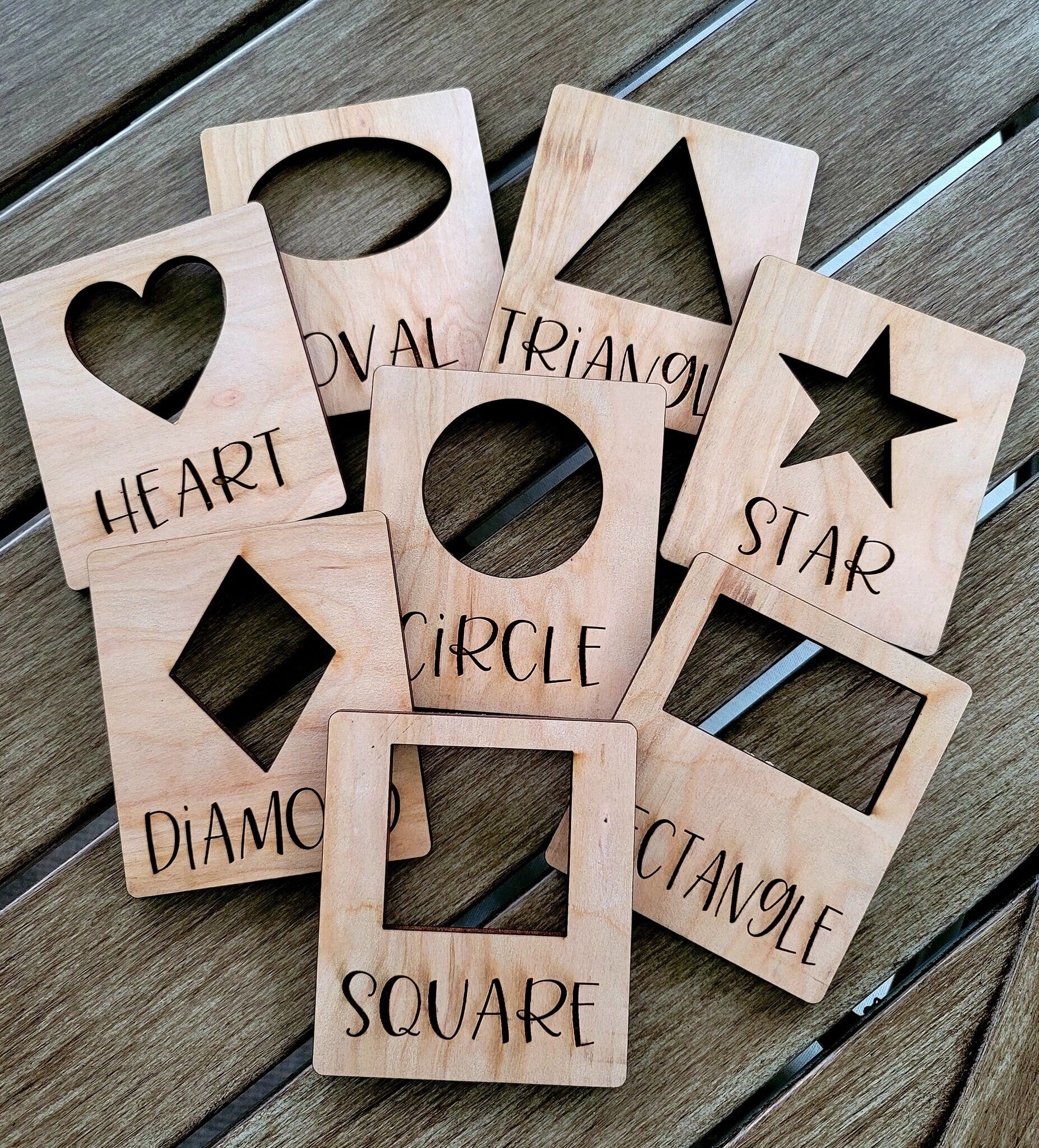 Shapes Flashcards Preschool Educational SVG Laser File - Etsy