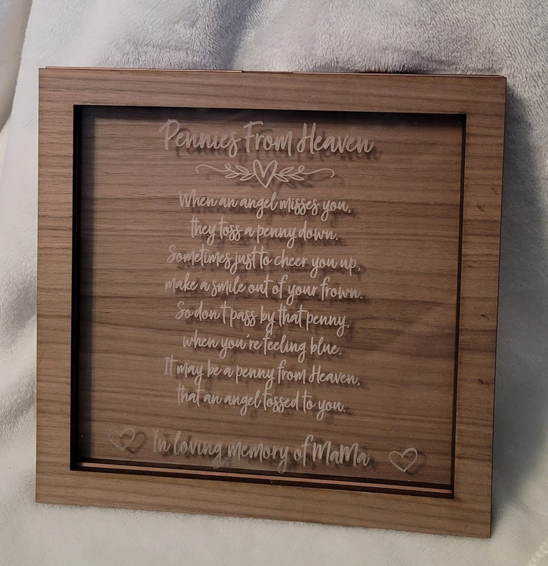Pennies, Heaven, Memorial, in Memory, Bank, SVG, Laser File, Glowforge ...