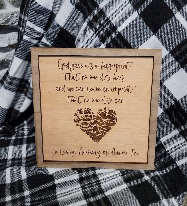 God Gave Us a Fingerprint, in Memory, Sign, SVG for Laser, Digital File ...