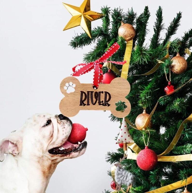 Dog Bone Christmas Ornament SVG Laser File - Etsy