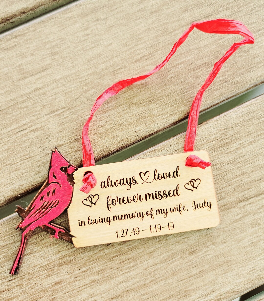 Cardinal in Memory, Always Loved, Forever Missed, Christmas Ornament ...