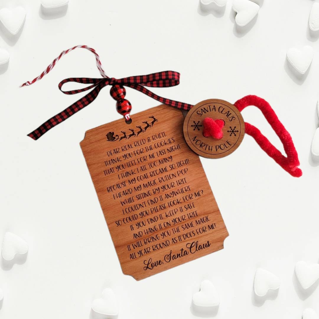 Santa's Missing Button and Letter, Christmas, Ornament, Children, SVG ...