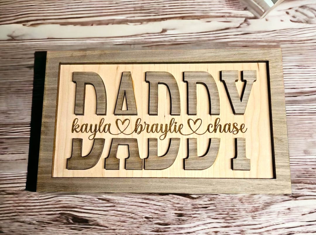 Fathers Day Sign, Grandfather Sign, Set of 7 Names, SVG for Laser ...