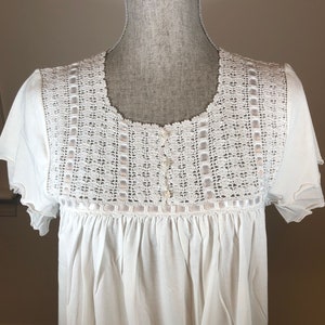 Peruvian Pima Cotton Nightgown With Hand Crochet Stitch and White ...