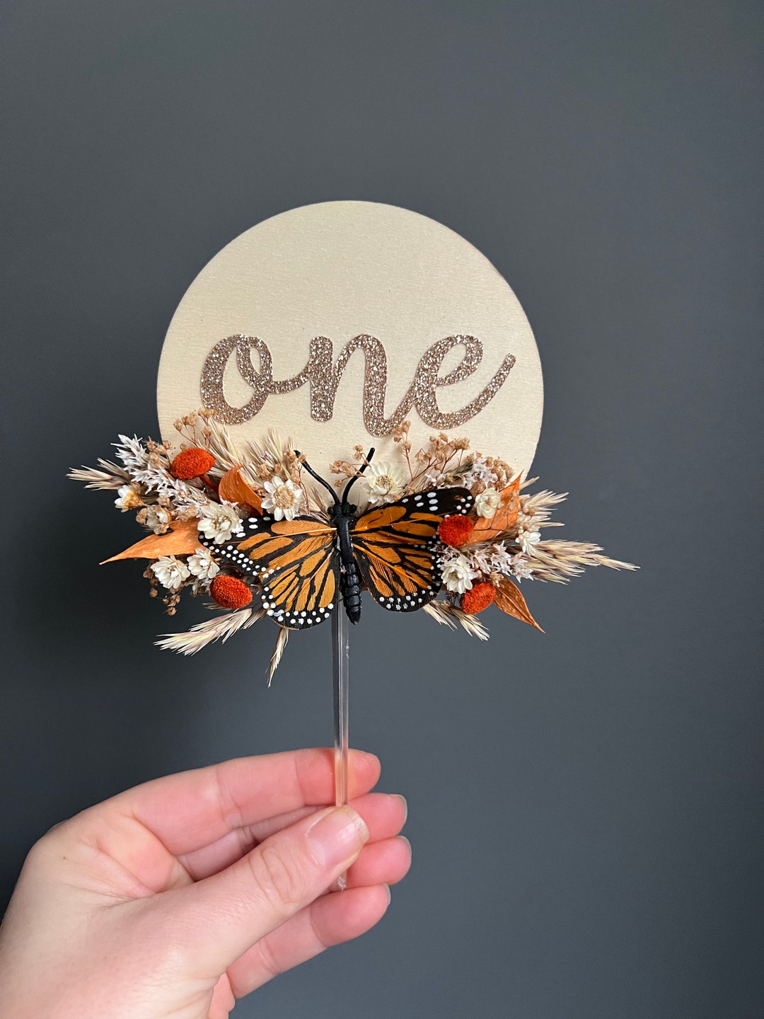 Butterfly ONE Cake Topper First Birthday Cake Prop Boho Cake Topper ...