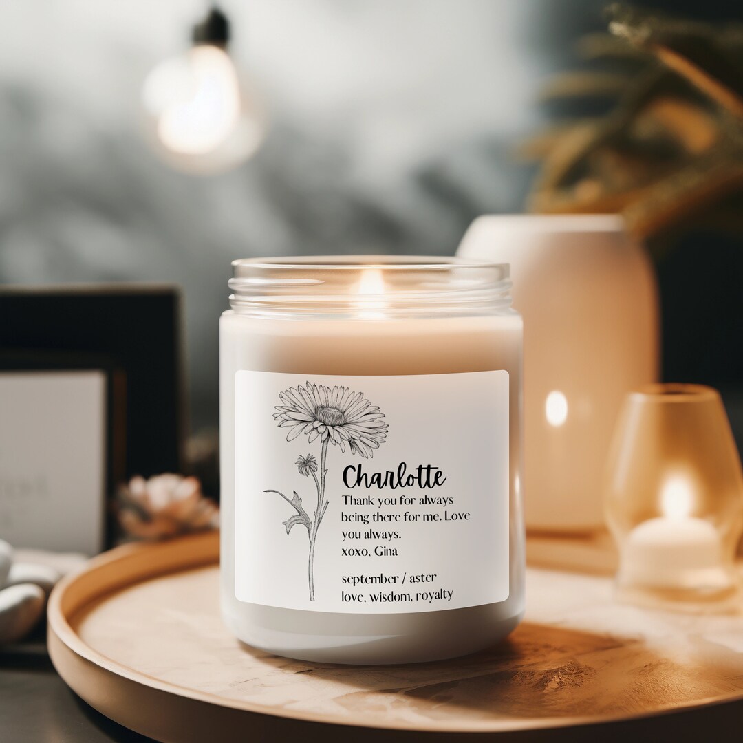 Custom Scented Birth Month Candle for Friend Gift for Her Bridesmaid ...
