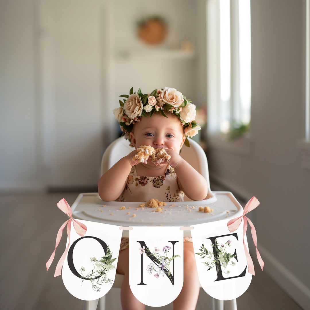 Printable Wildflower Banner Flower Birthday Party Decor Wild One Banner ...