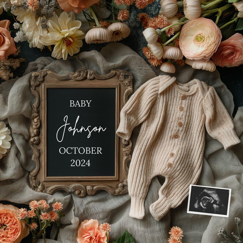 Fall Pumpkin Baby Reveal: Personalized Digital Pregnancy Announcement ...