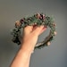 Christmas Flower Crown: Juniper, Red Berries & Pinecones - Etsy