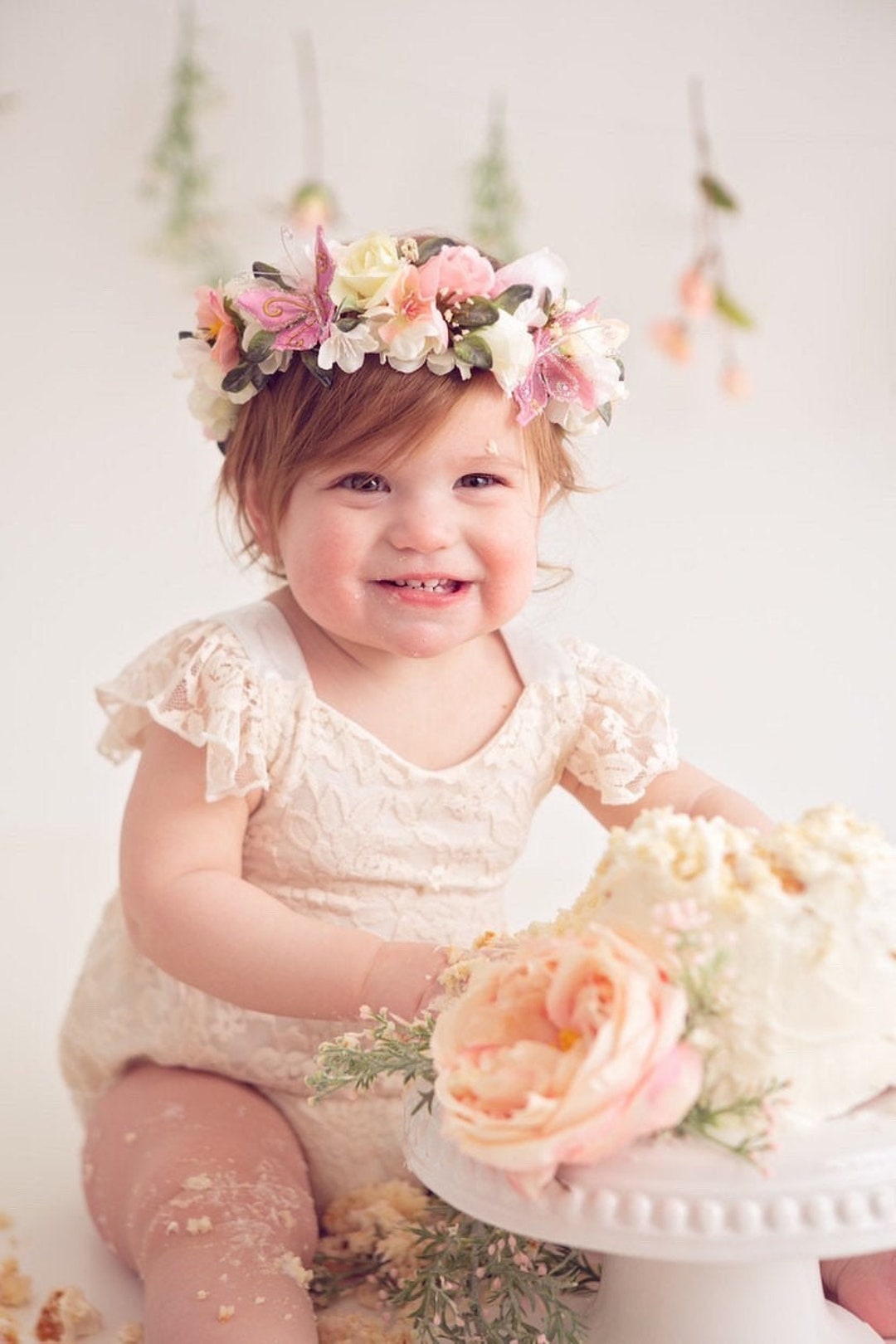 Butterfly Flower Crown, Flower Crown Halo, Baby Flower Crown, Floral ...