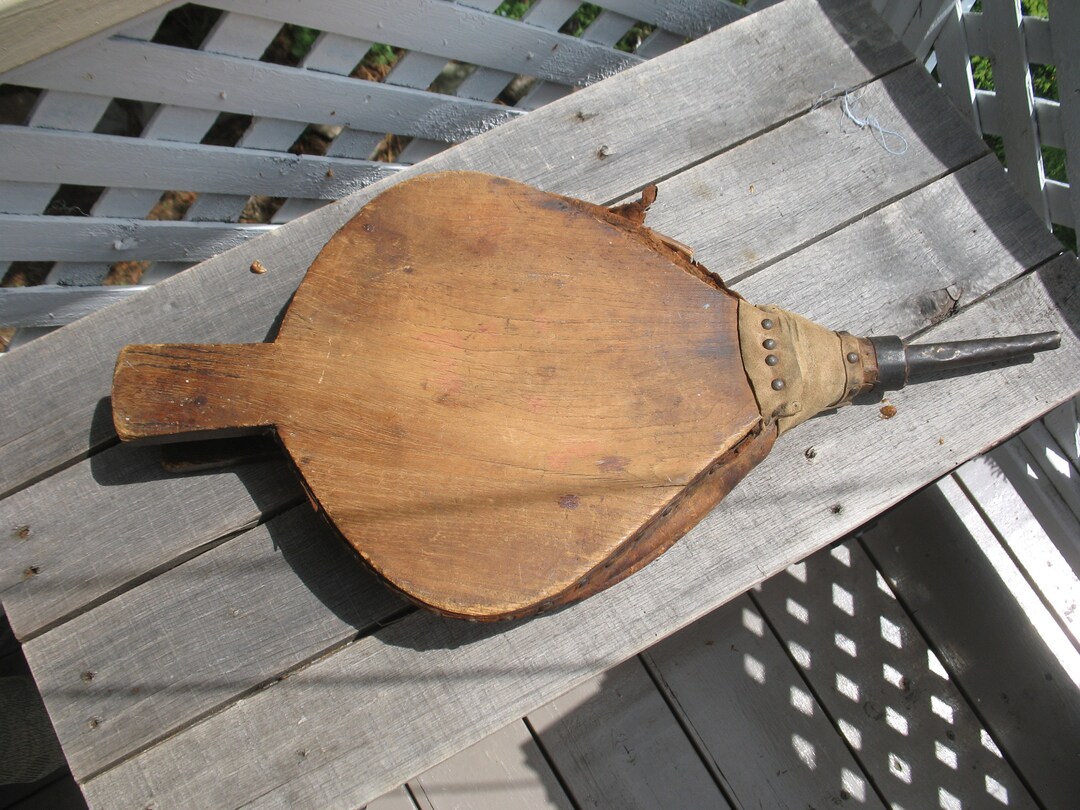 Old Fireplace Bellows in Studded Leather and Wood. - Etsy