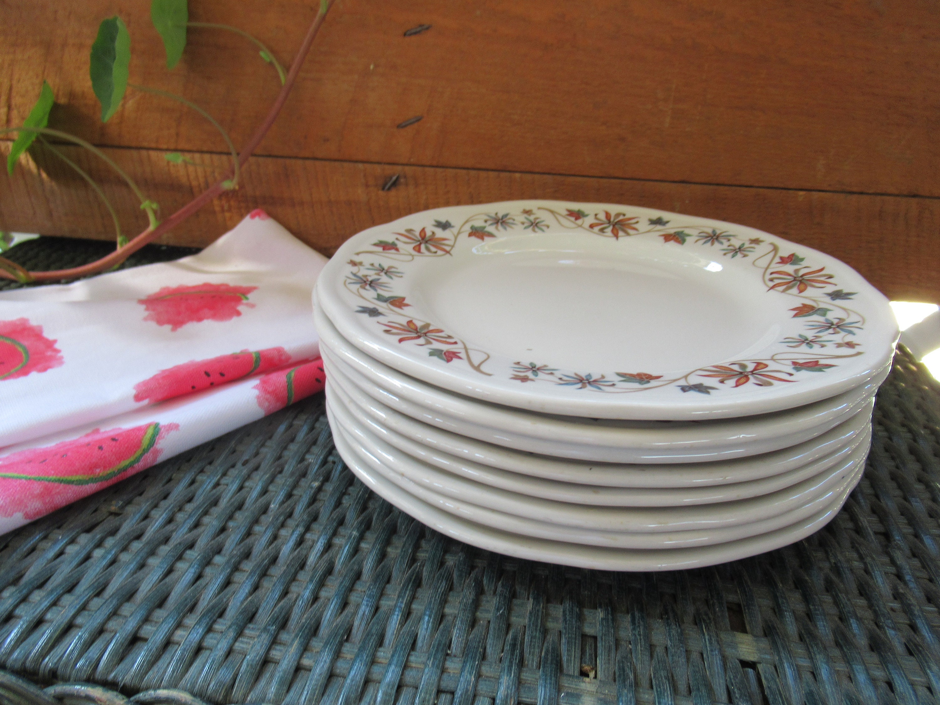 Duraline Grindley Hotel Ware Cassidys 8 Vintage Glazed Lunch Plates ...