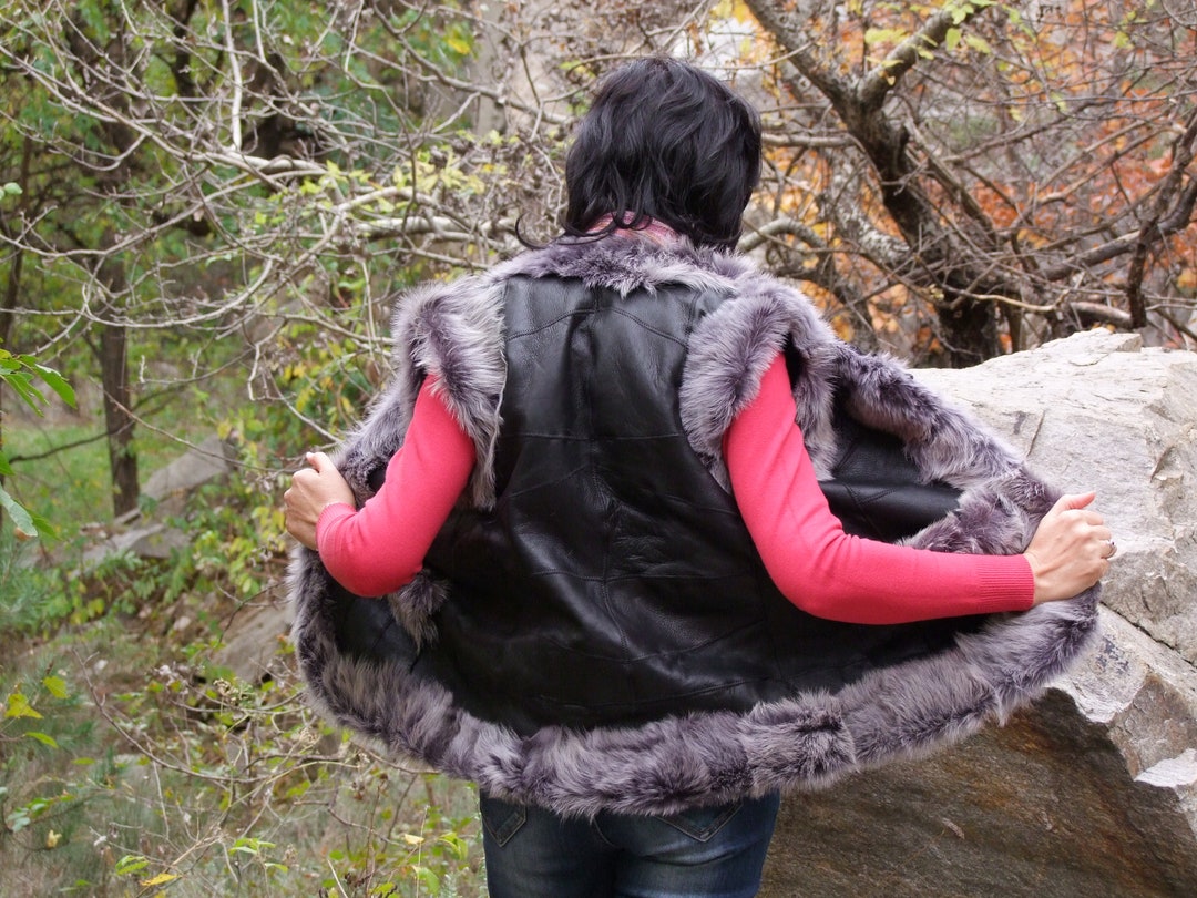 Women Leather Vest, Sheepskin Vest, Patchwork Boho Vest, Leather Gilet ...