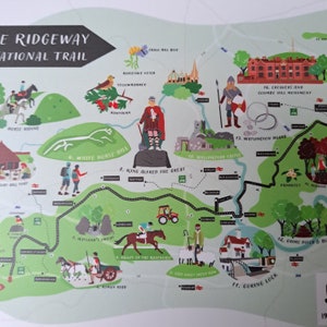 Illustrated Map of the Ridgeway National Trail - Postcard - King Alfred ...