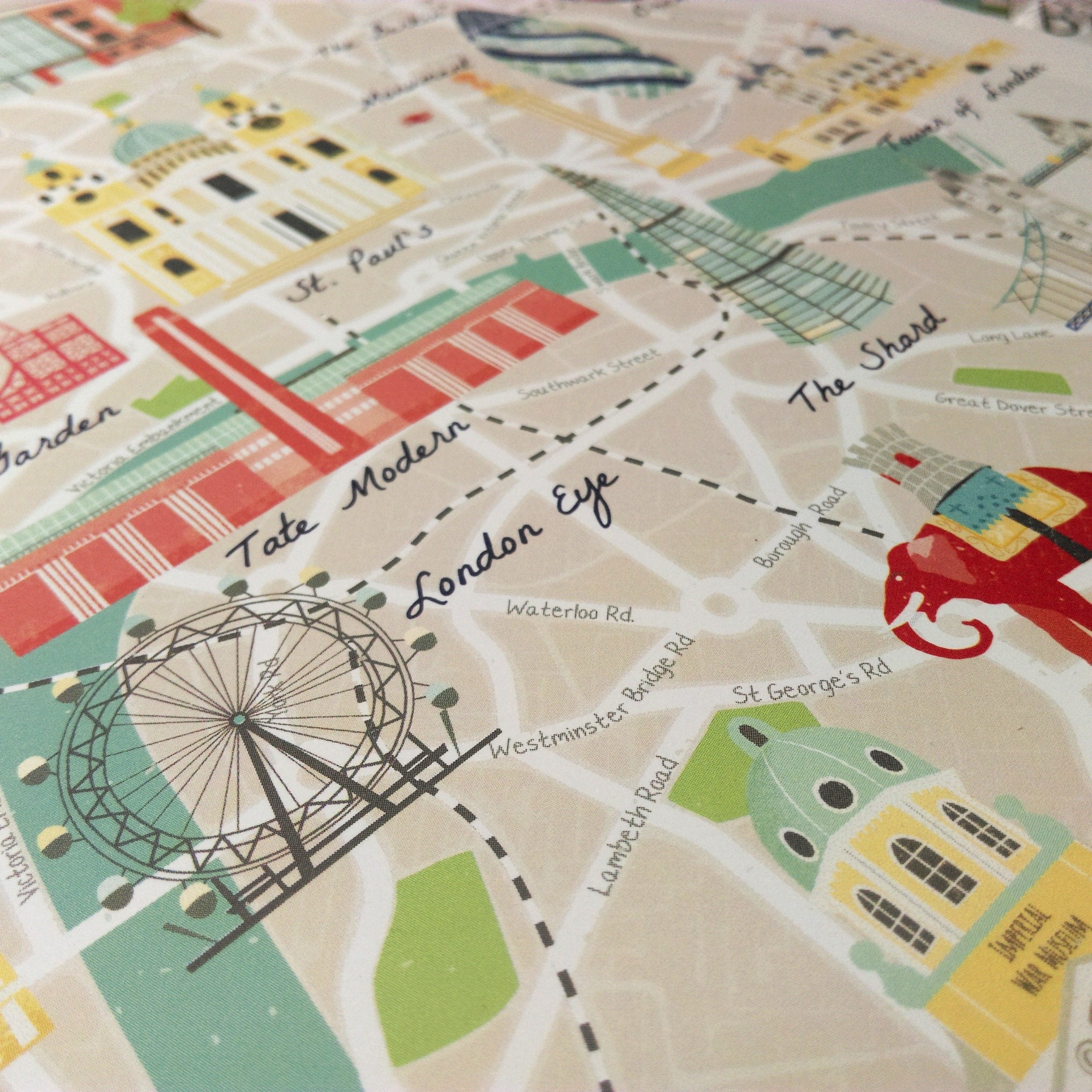 Illustrated Map of London A2 A3 London Map Colourful Art Print Hand ...