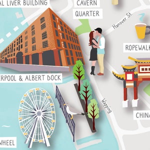 Illustrated Map Liverpool- A4 - Hand-drawn Map - Poster - Perfect Gift ...