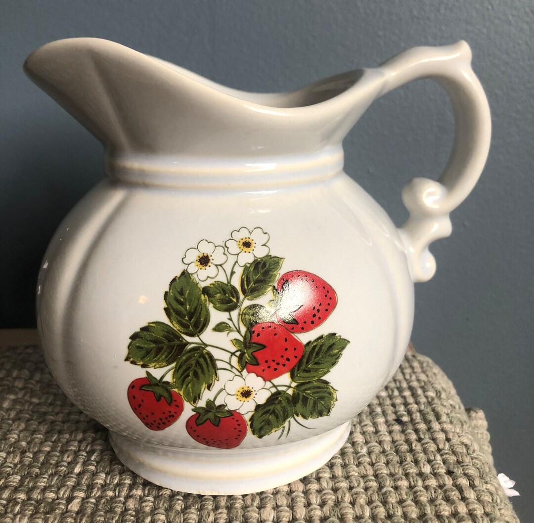 Vintage Mccoy USA Pottery 7528 Medium Strawberry Pitcher - Etsy