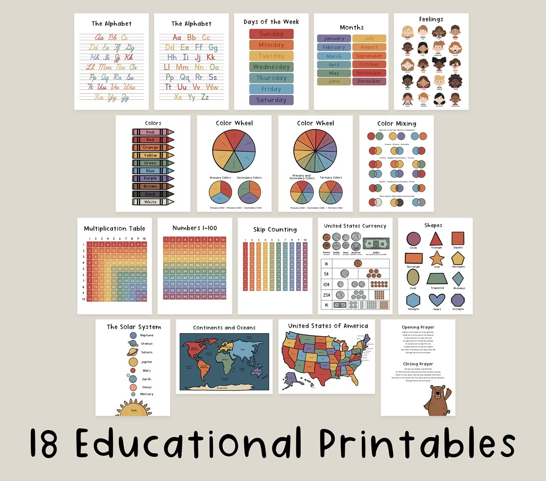 Morning Binder Educational Print Set 18 Pages Digitial Download - Etsy