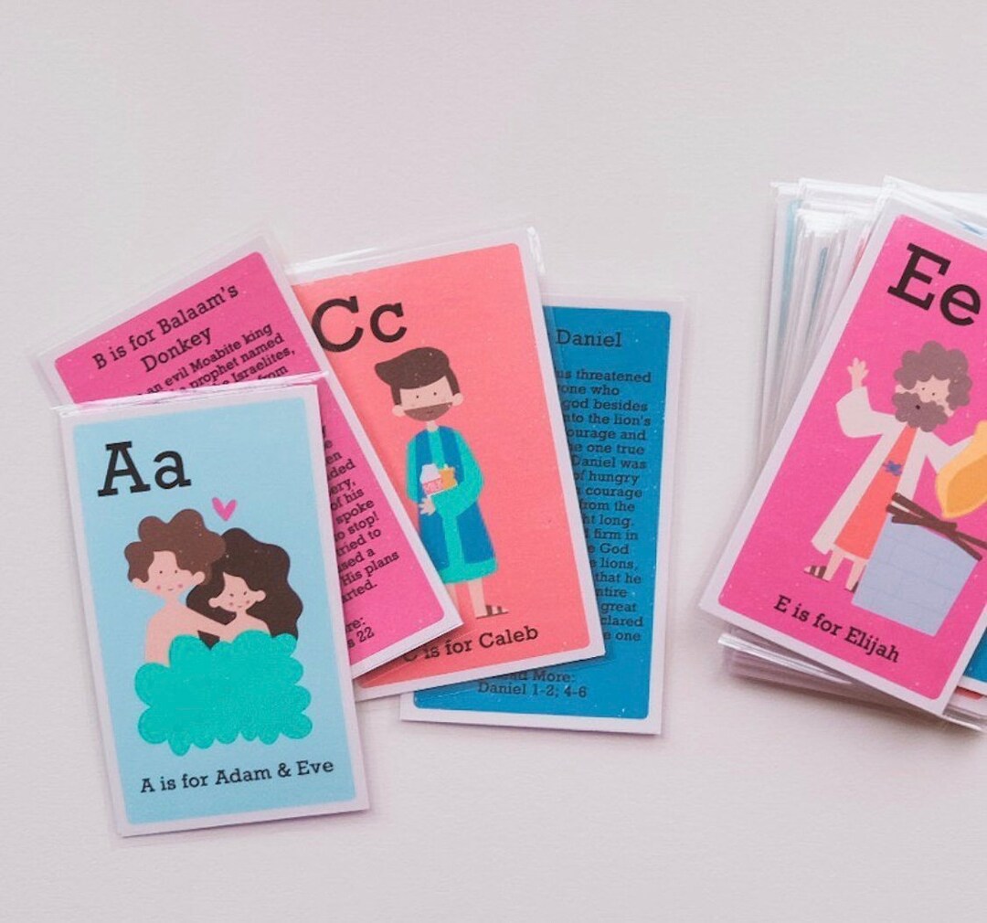 ABC Bible Character Cards Digital Download - Etsy