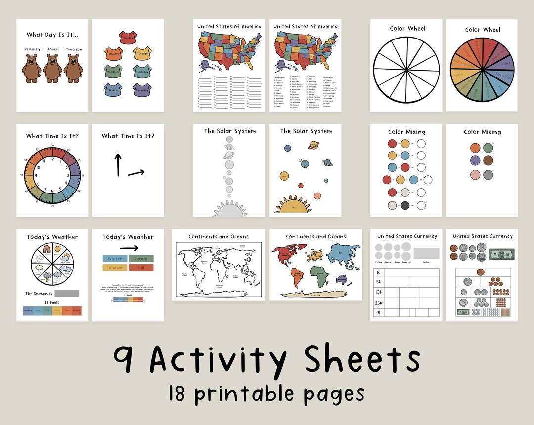 Morning Binder Educational Activity Set 18 Pages Digitial Download - Etsy