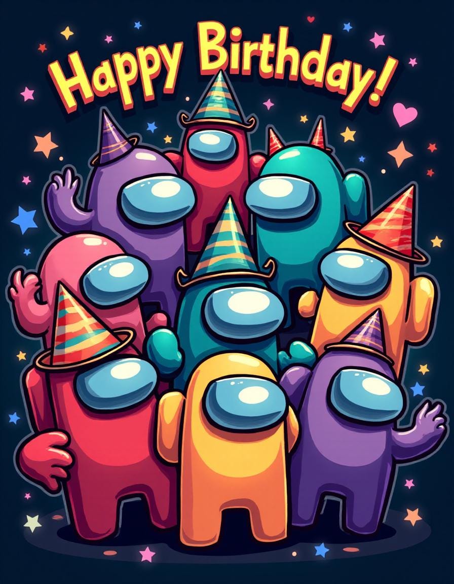 Among Us Birthday Party Cards, Printable Invitation (digital Download ...
