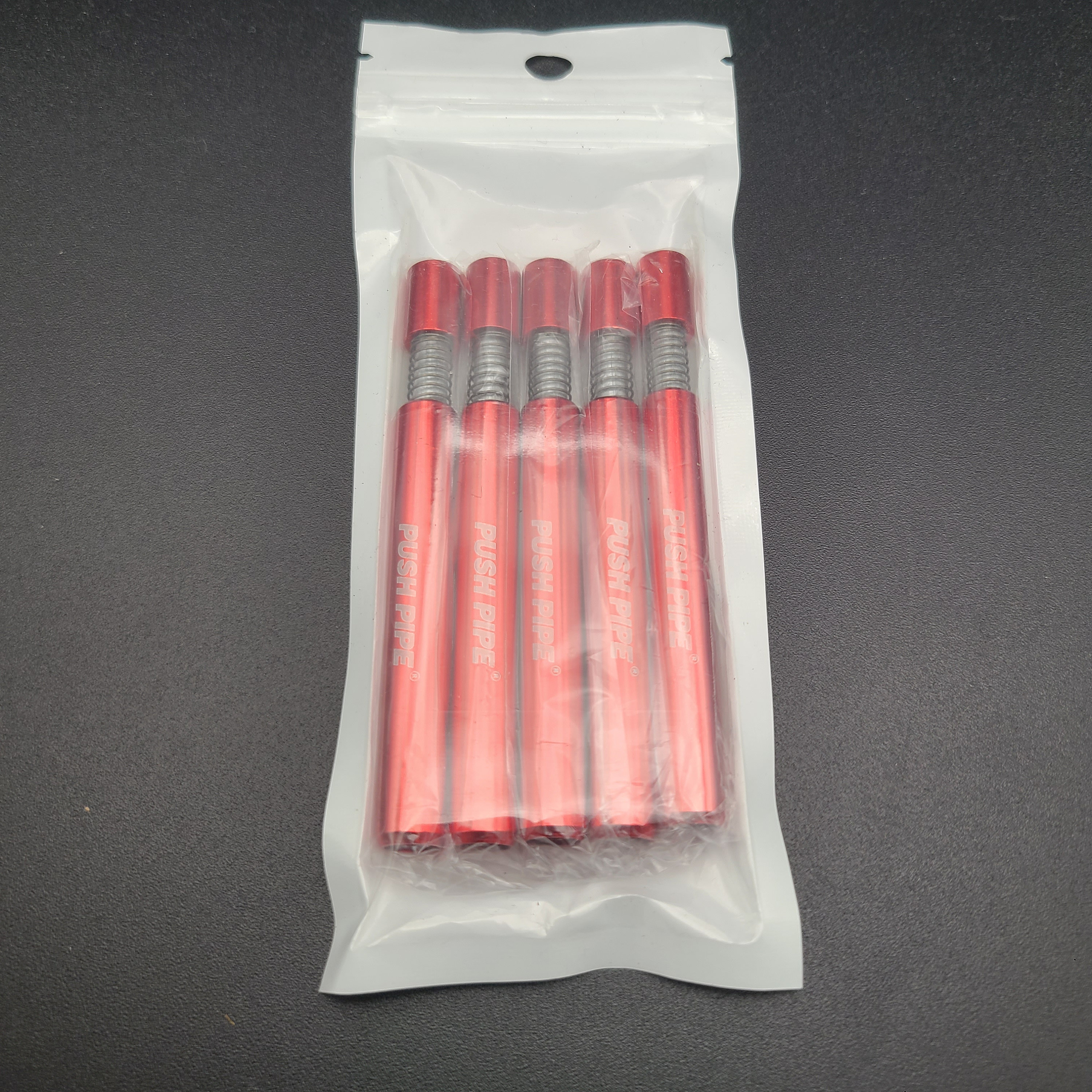 5-pack PUSH PIPE® OG Red Self Clean One Hitter Tobacco Pipes, Self ...