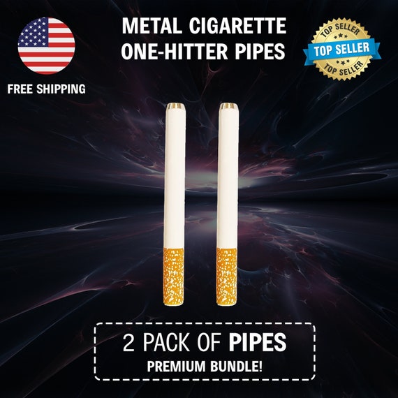 Metal Cigarette One Hitters Pack of 2 Pipes for Dugout Box - Etsy