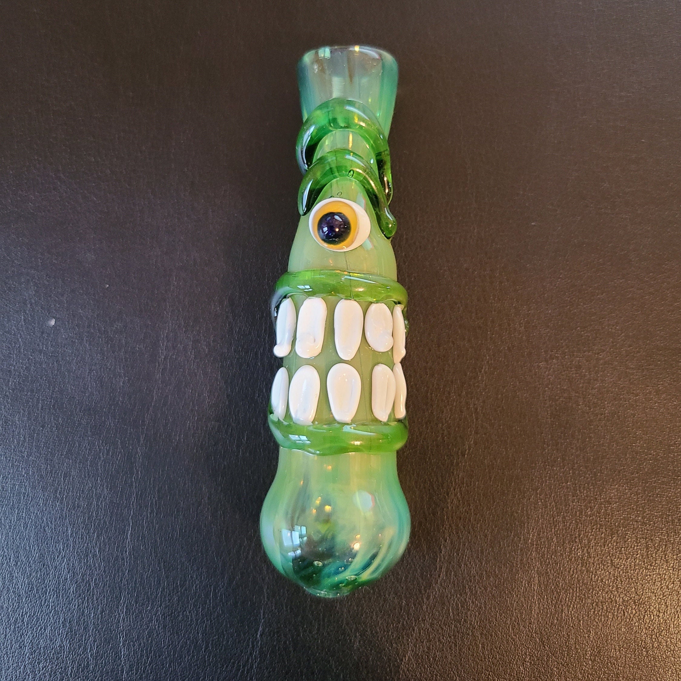 The "cyclops" Halloween Pipes, Artistic Glass Chillum, Monster Eyeball, Handmade One Hitter ...