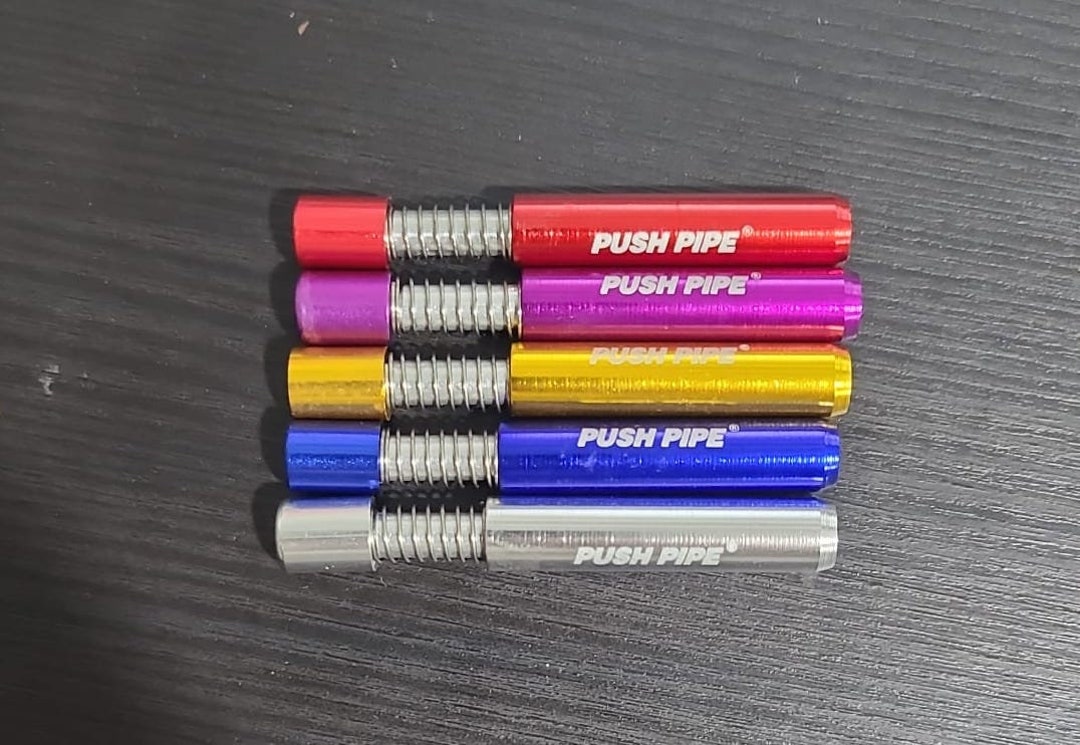 Self Clean One Hitters PUSH PIPE OG Shorts, 5-pack, Spring Loaded Metal ...