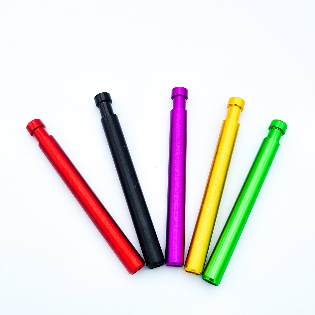 5-pack PUSH PIPE Pros - Self Cleaning Spring Loaded One Hitter Pipes ...