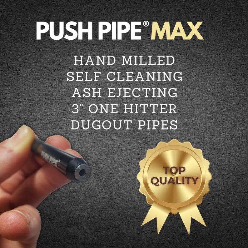 Push Pipe® MAX Self Ashing One-hitters, 3" Heavy Duty Dugout Pipes ...