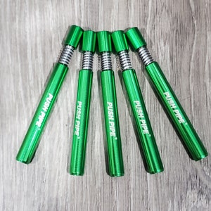 5-pack PUSH PIPE® OG Green Self Clean One Hitter Tobacco Pipes, Self ...