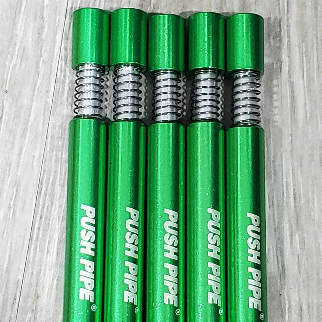 5-pack PUSH PIPE® OG Green Self Clean One Hitter Tobacco Pipes, Self ...