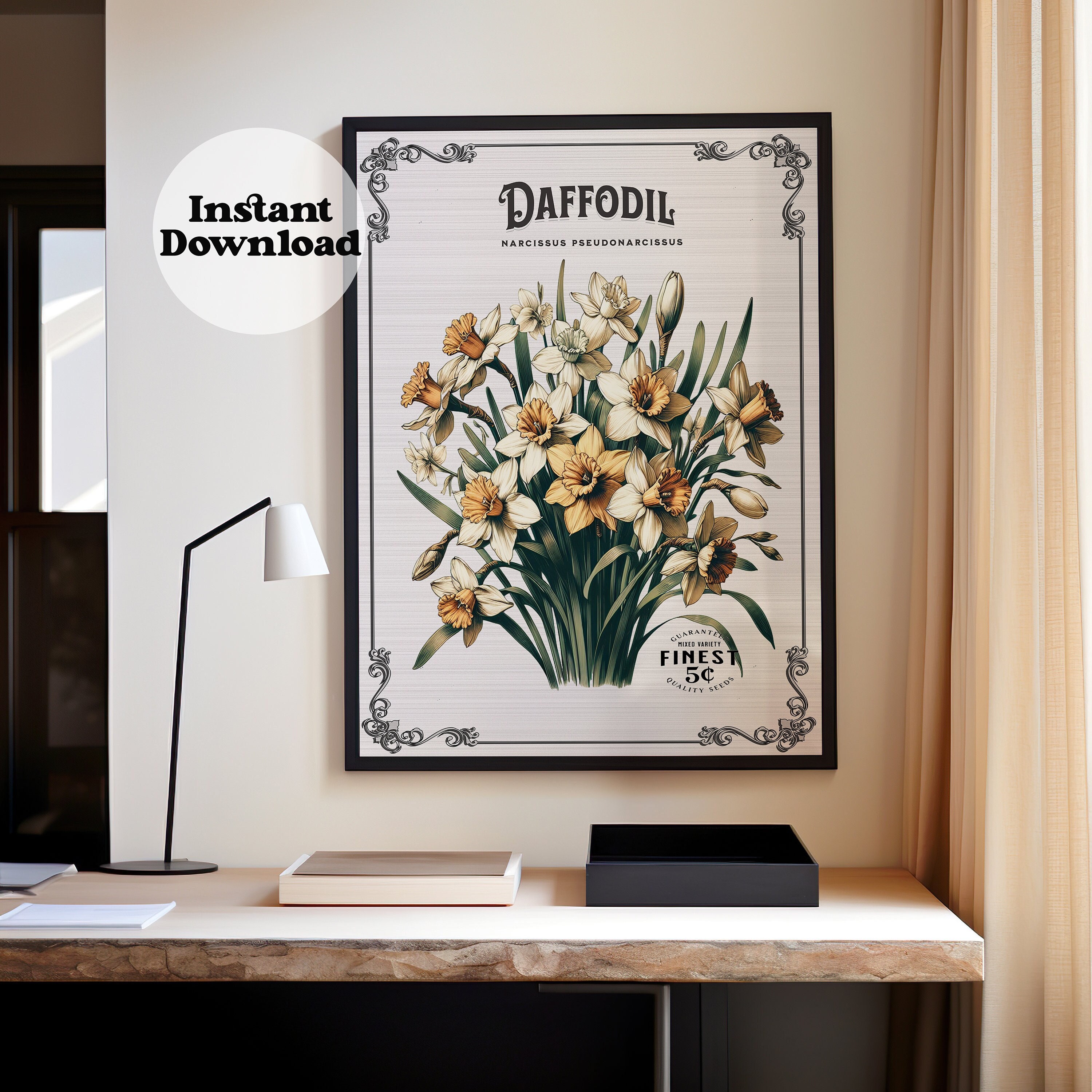 March Birth Flower Bouquet, Birth Month Flowers Art, Gift for Mother's ...