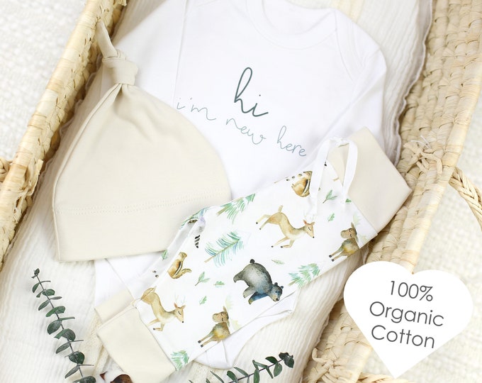 Organic Baby Clothes, Woodland Baby Clothes, Bear Baby Leggings ...
