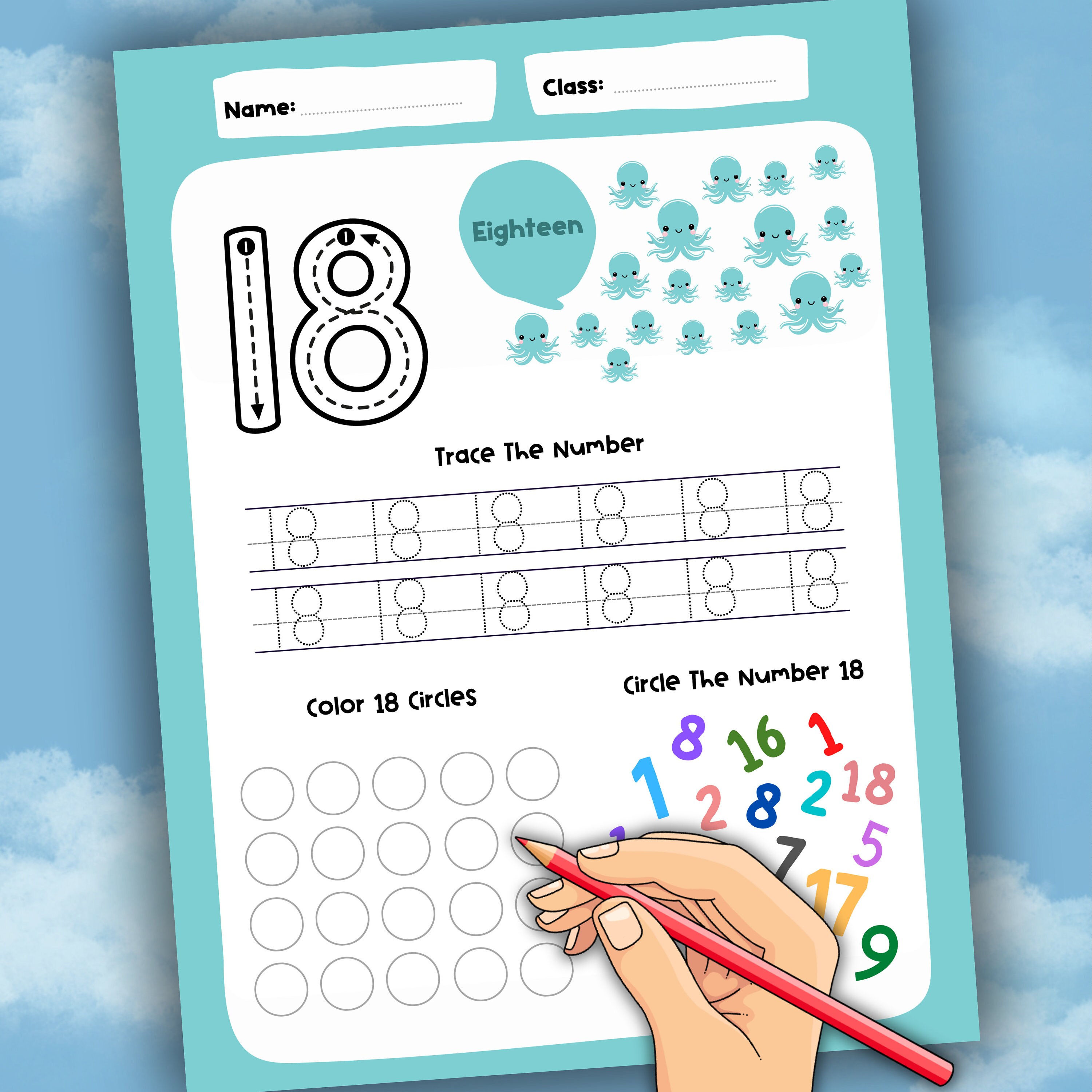 20 Number Tracing Worksheets, 1-20 Printable Number Tracing, Preschool ...