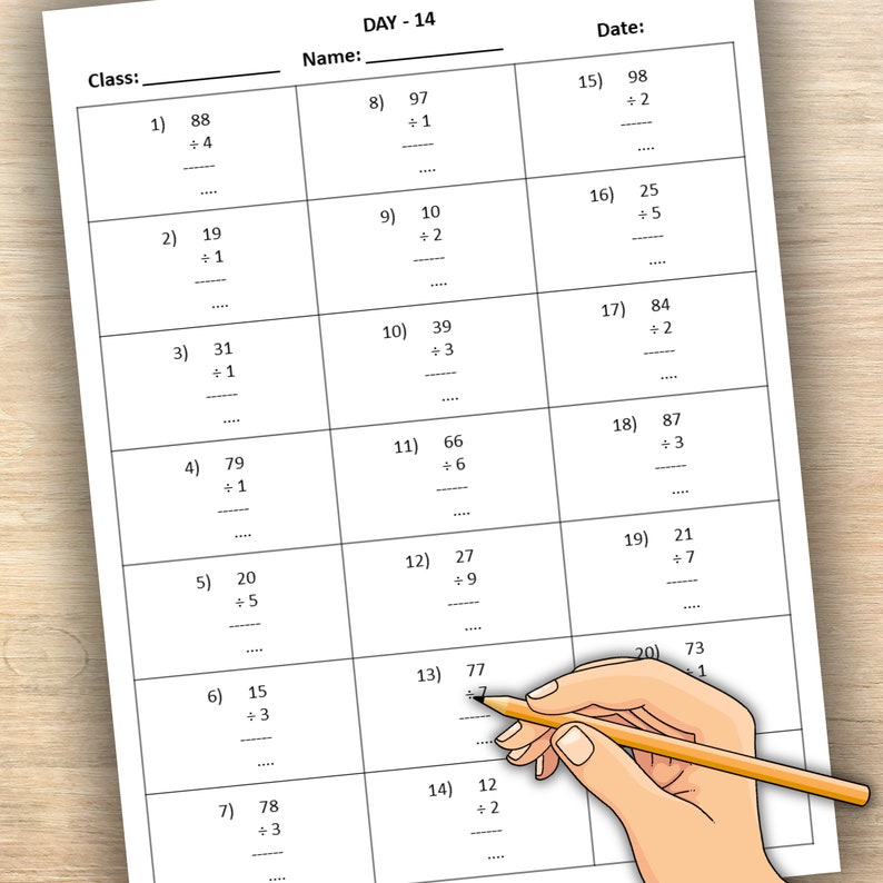 2000 Pages Division Worksheets Bundle, Printable Simple Division ...