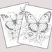 50 Grayscale Butterfly Coloring Pages, Printable Blooming Coloring Book ...