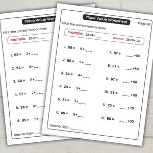 40 Pages Math Activity Workbook, Printable Addition Subtraction ...